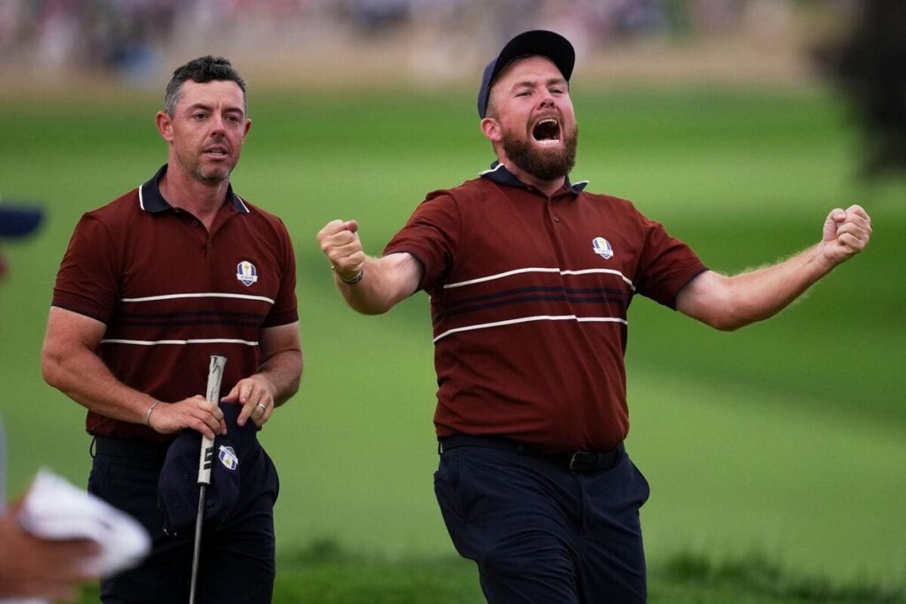 Ryder Cup 2025: Lowry and McIlroy seal match one victory for dominant ...